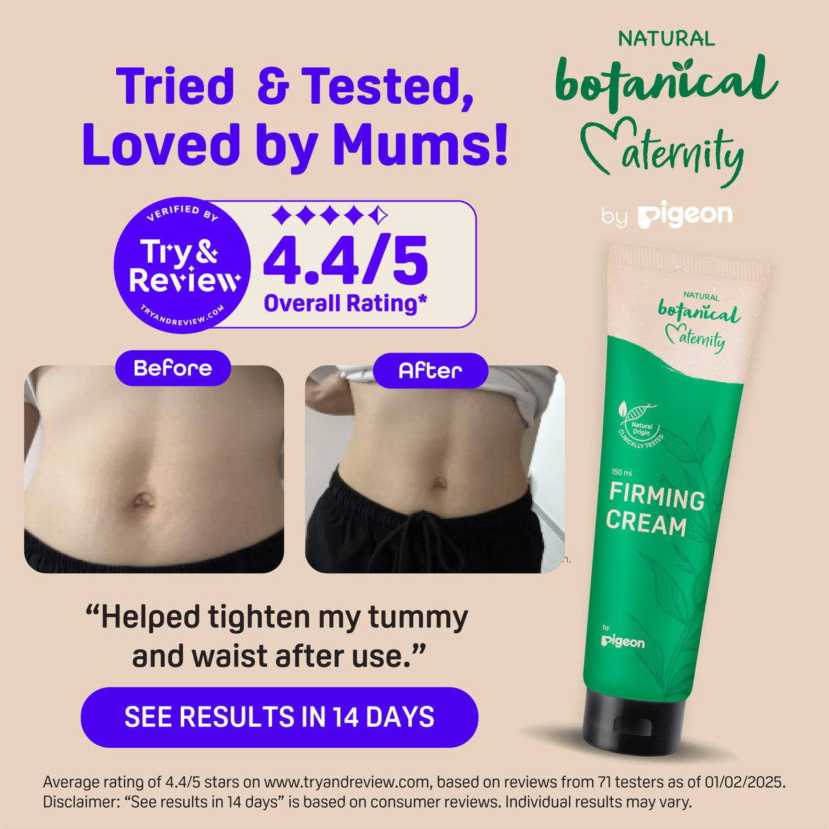 Pigeon Natural Botanical Maternity Firming Cream 150ml Skincare ...