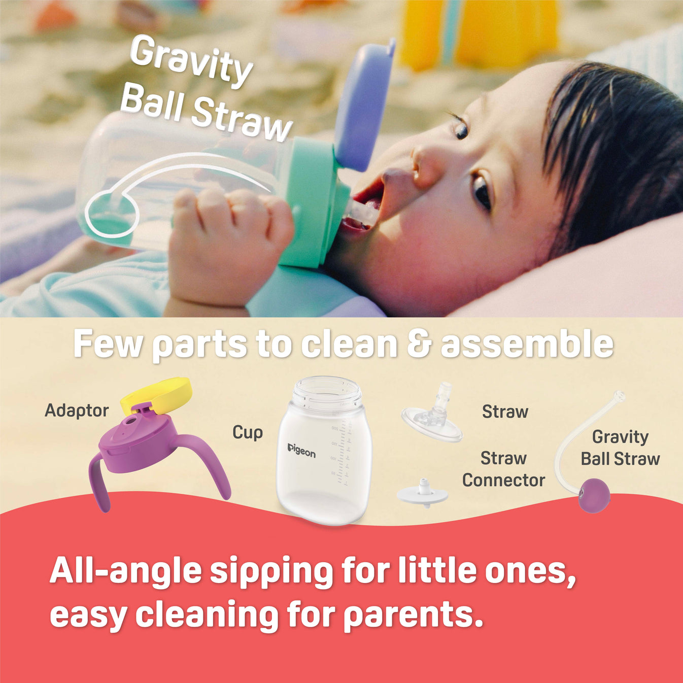 StarTouch™ Straw Cup with Gravity Ball 250ml - Mint To Be – Pigeon ...
